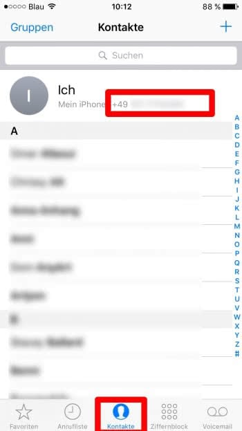 Eigene Nummer anzeigen am iPhone