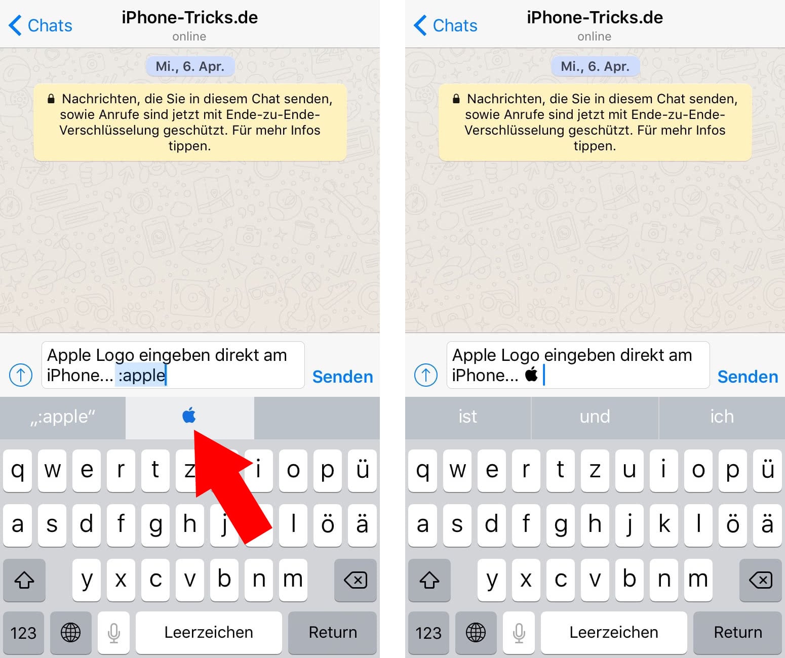 Apple Logo verwenden am iPhone