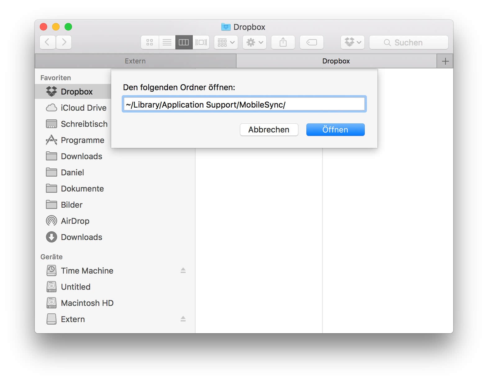 iPhone Backup auf externer Festplatte erstellen (für Mac)