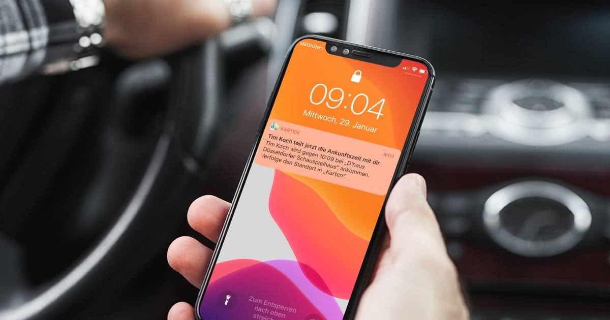 Ankunftszeit teilen in der Karten-App auf dem iPhone