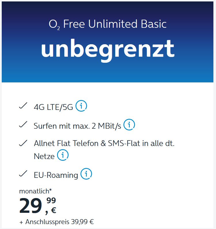 o2 Free Unlimited Tarife - unenedlich Datenvolumen & viel Geschwindigkeit